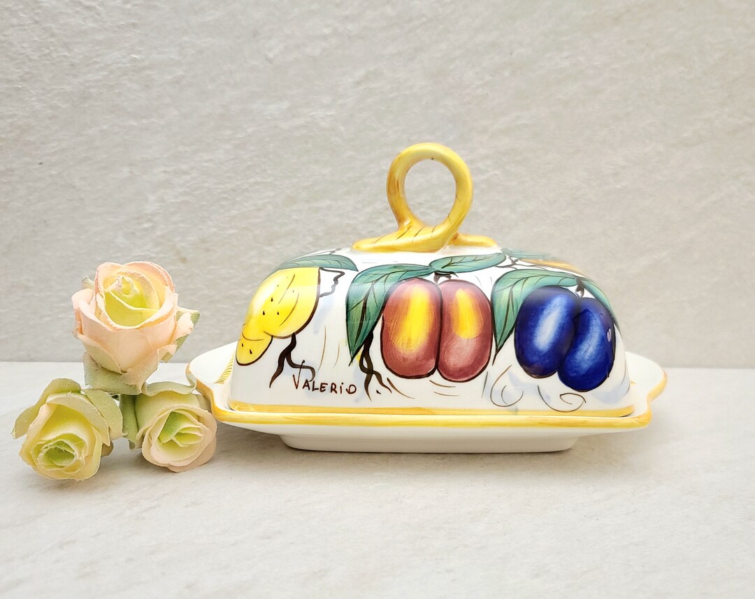 Bella Casa by Ganz Valerio Ceramic Covered Butter Dish With Handle ...