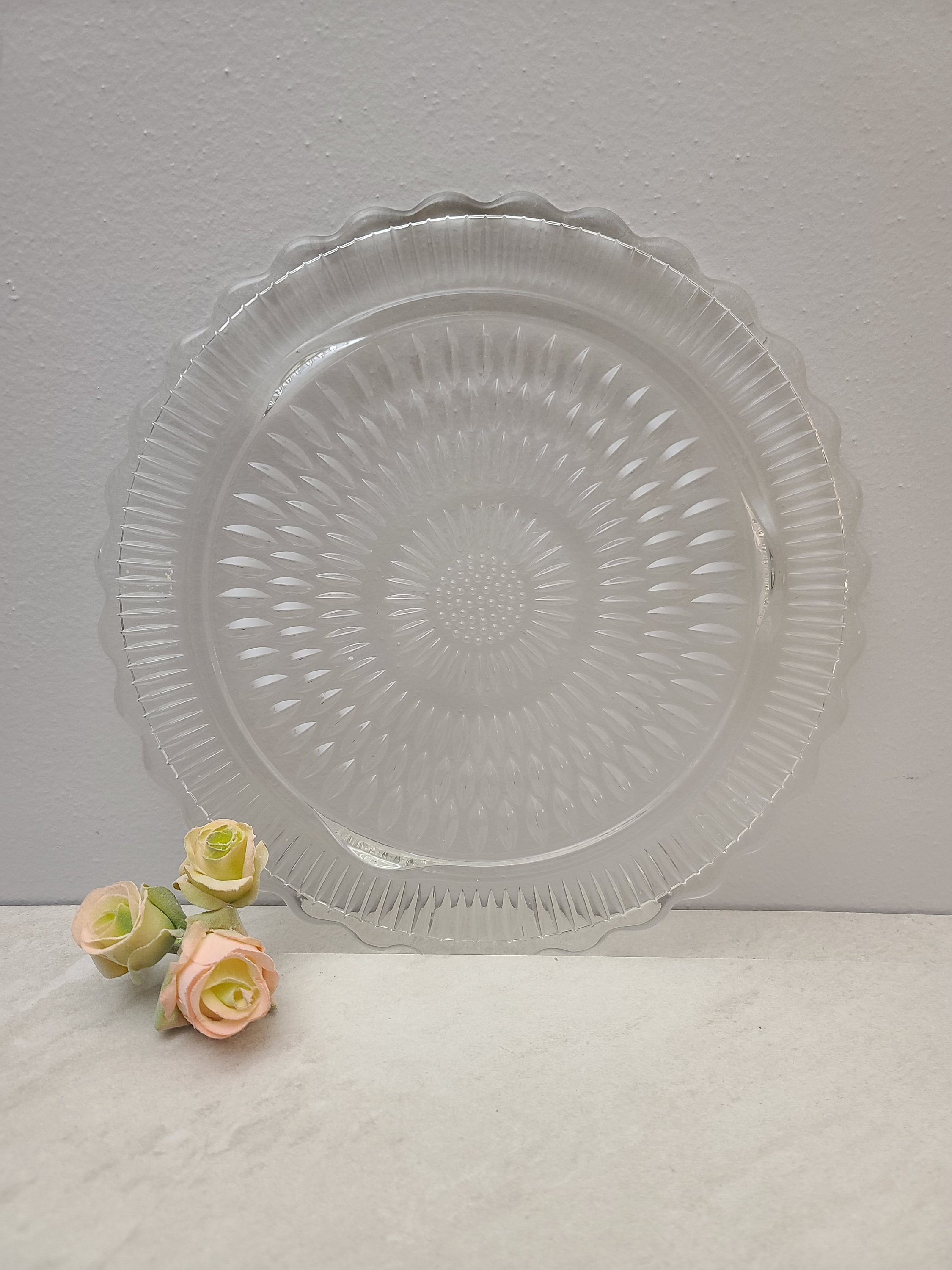 Vintage 1970's KROMEX Chrome Brass Handle Cake Cover With Etched Glass ...