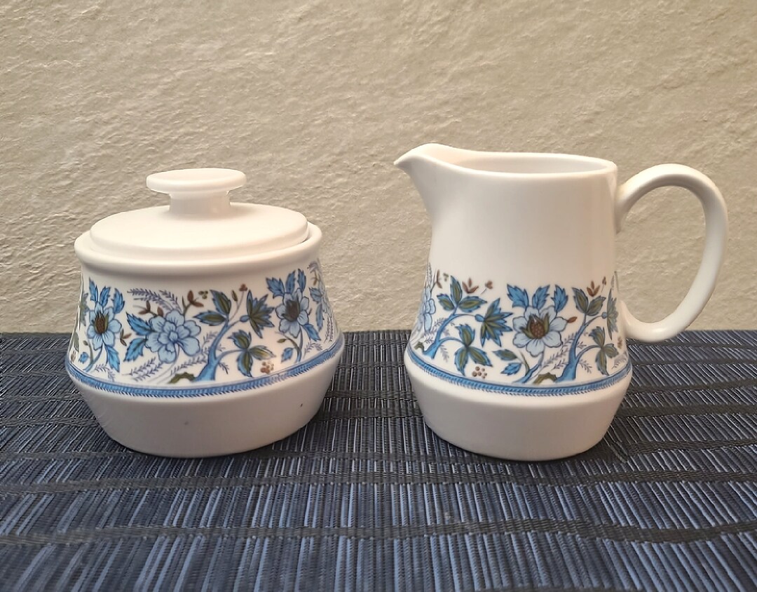 Vintage BLUE MOON by Noritake Progression China Sugar and Creamer - Etsy