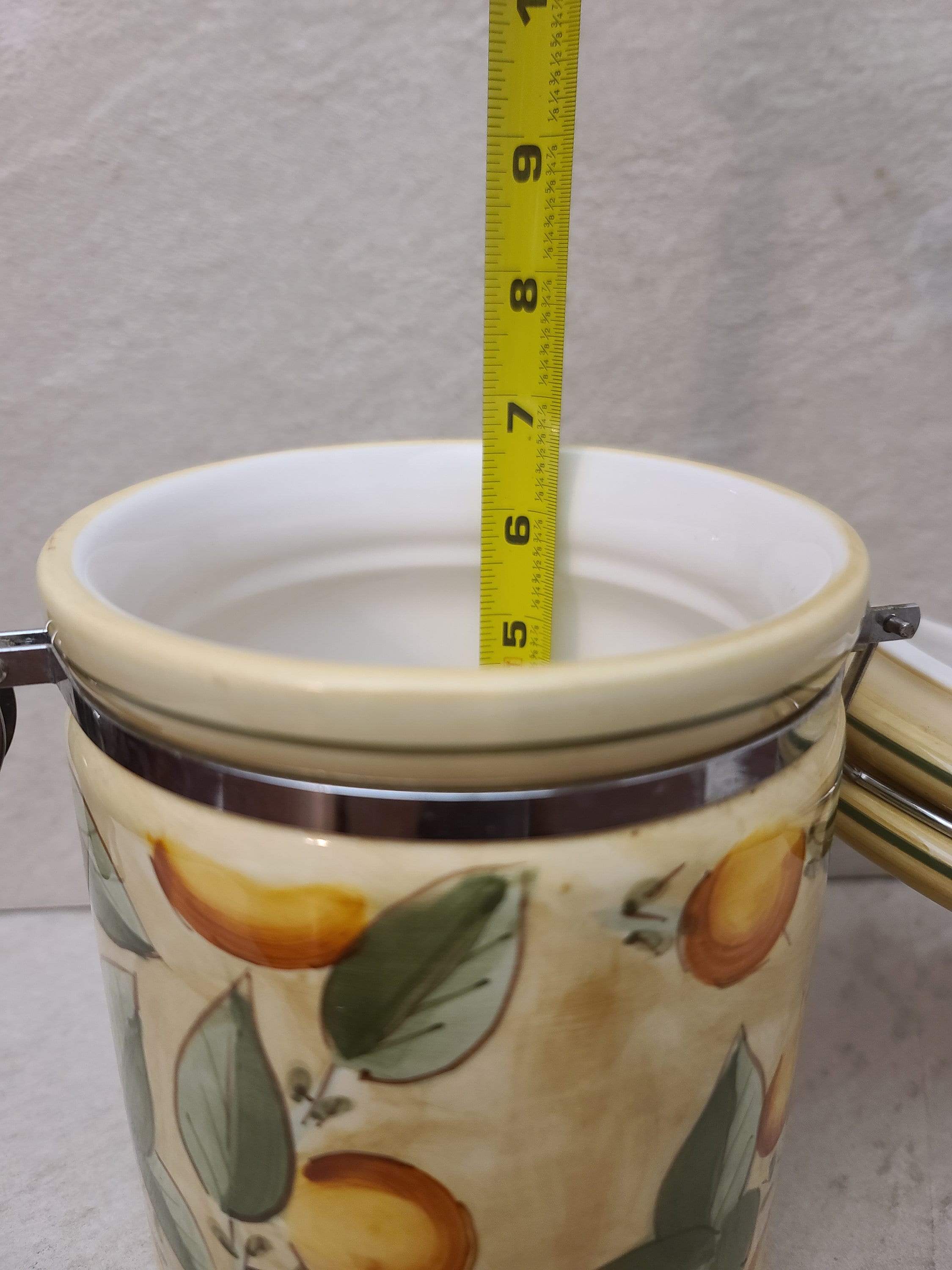 Vintage Fruit Porcelain Canisters With Latch Lid by Certified ...