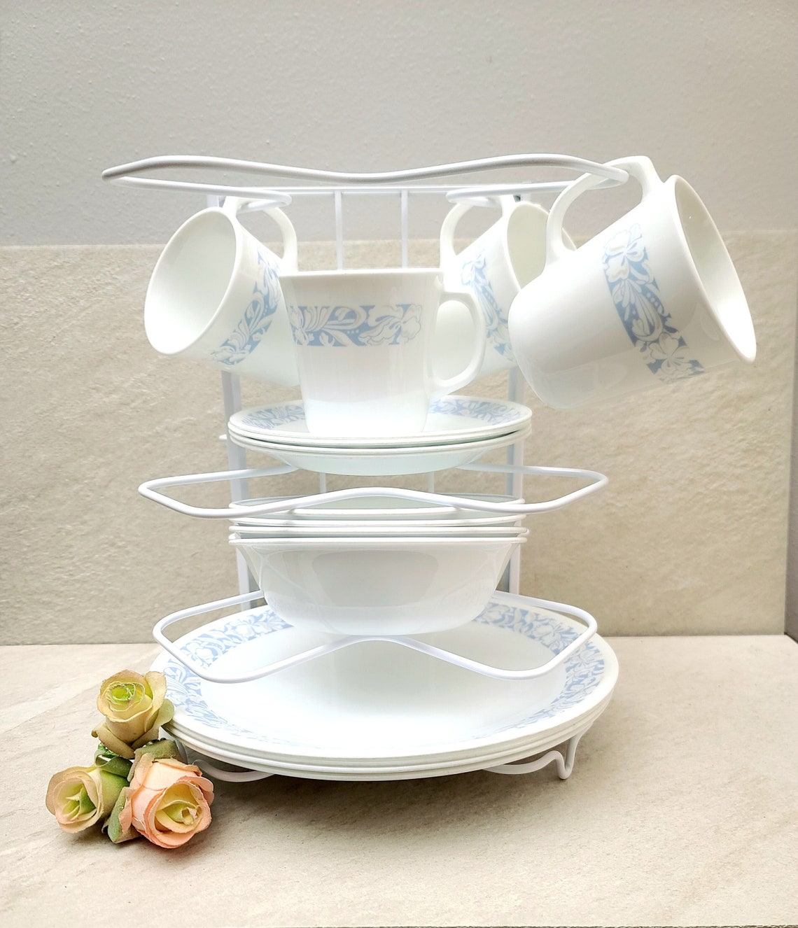 Vintage Corelle/corning sea and Sand Dinnerware 16 Piece Set of 4/ 1980 ...