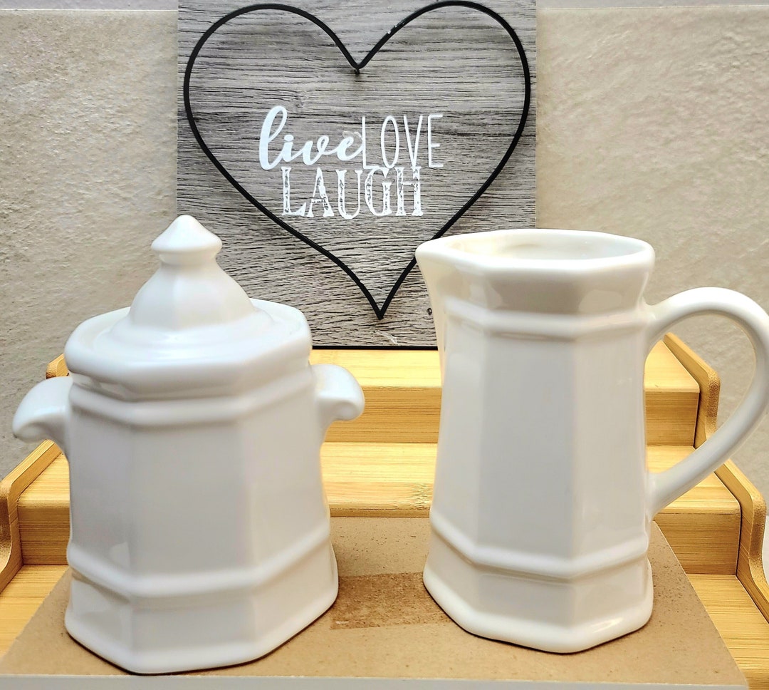 Vintage 1960's Pfaltzgraff Heritage-white Creamer and Sugar Set - Etsy