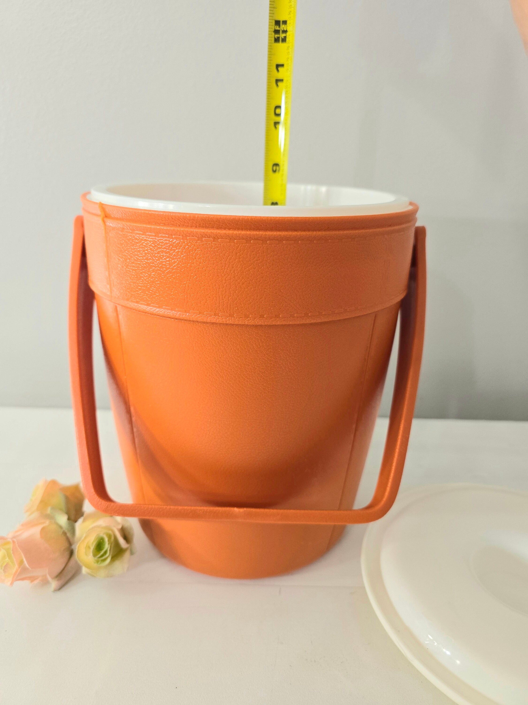 Vintage Rubbermaid Orange Ice Bucket With Lid - Etsy