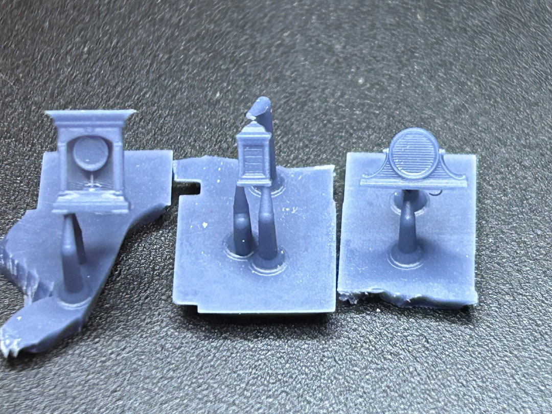 Set B Three 3D Resin Printed HO Scale 1:87 Mantle Clocks, Gray Resin ...
