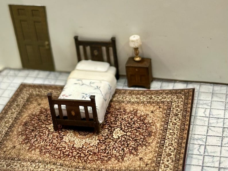 3D Resin Printed HO Scale 1:87 Twin Size Bed Frame, Wood Slat Head and ...