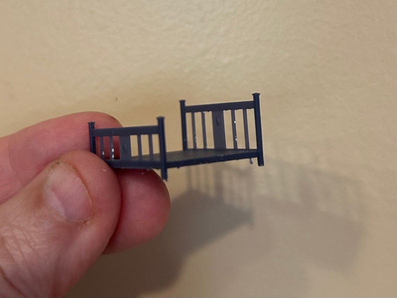3D Resin Printed HO Scale 1:87 Queen Size Bed Frame, Mattress With ...