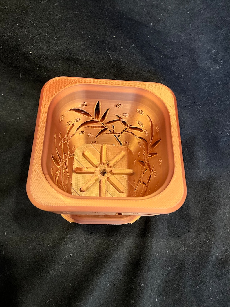 Orchid Pot Small (3 Inch / 8 Cm Diameter), 3D Printed Copper Colored ...