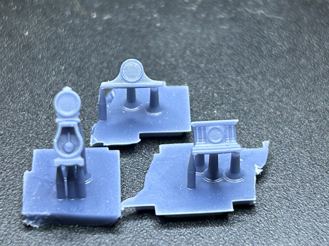 Set A Three 3D Resin Printed HO Scale 1:87 Mantle Clocks, Gray Resin ...
