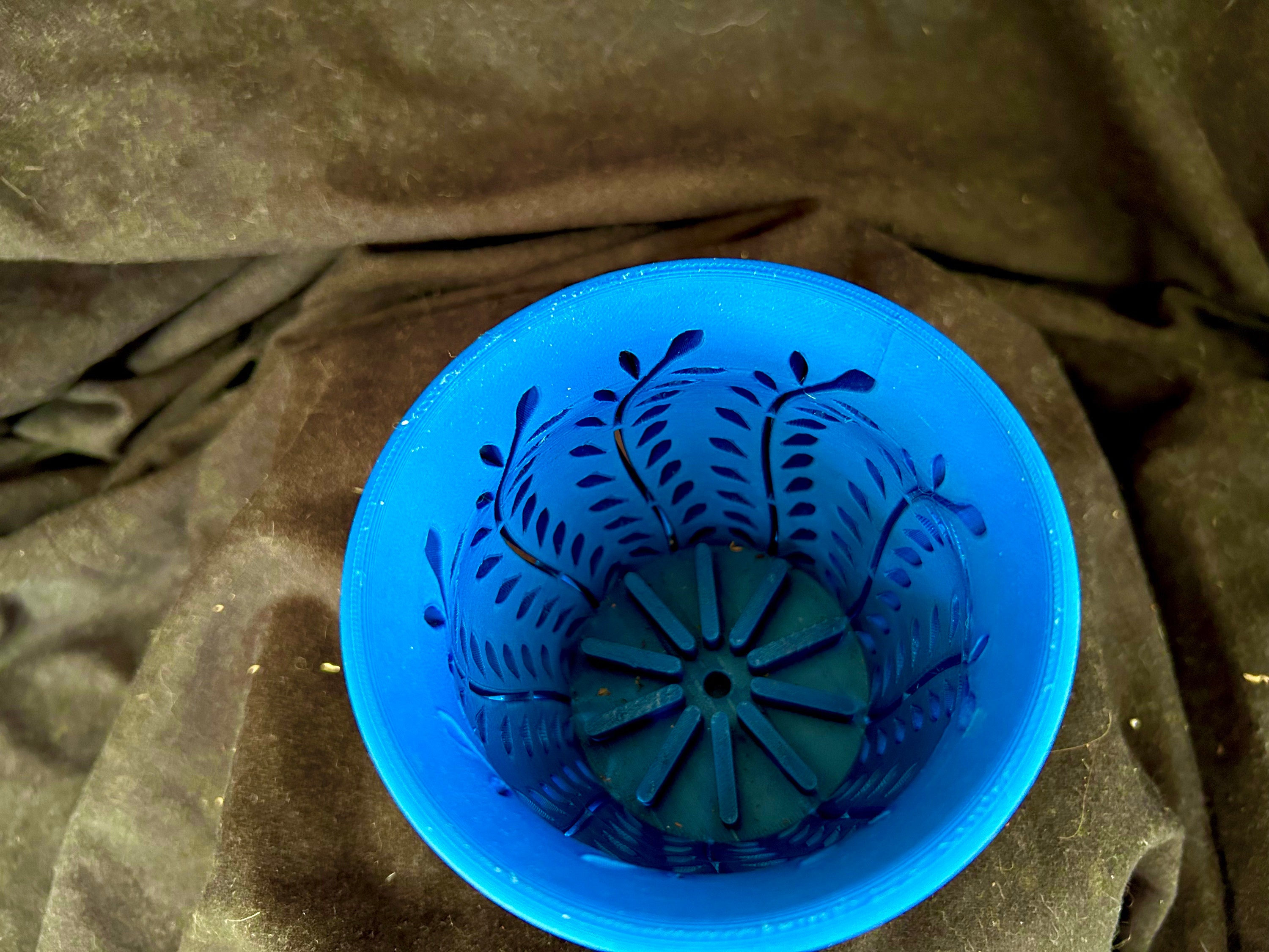 3D Printed Orchid Pot 3 Inch / 8 Cm Diameter True Blue Filament, Matte ...