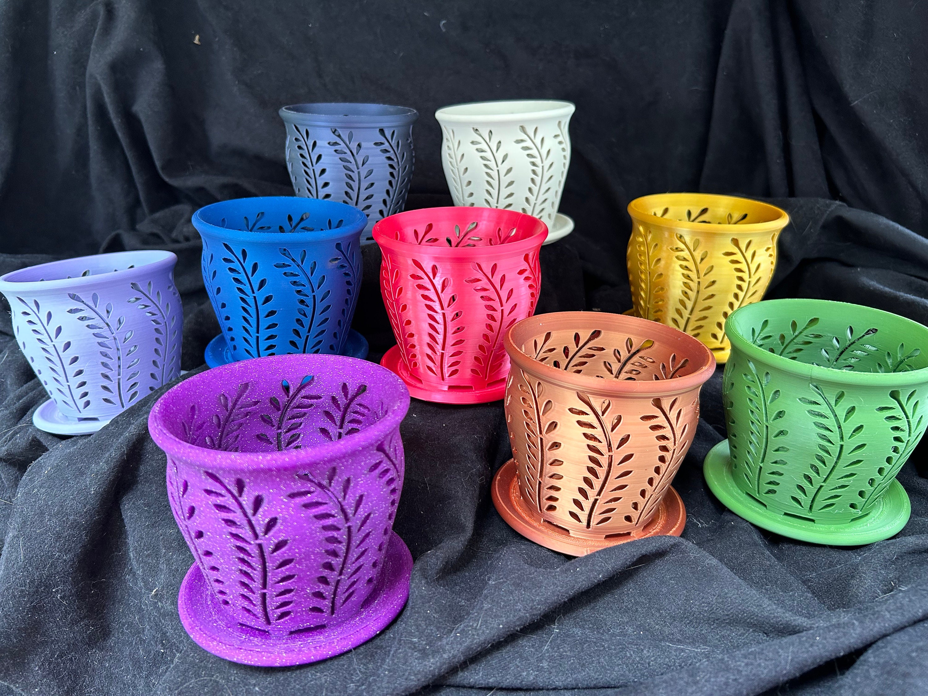 3D Printed Orchid Pot 3 Inch / 8 Cm Diameter Vanilla Cream Filament ...