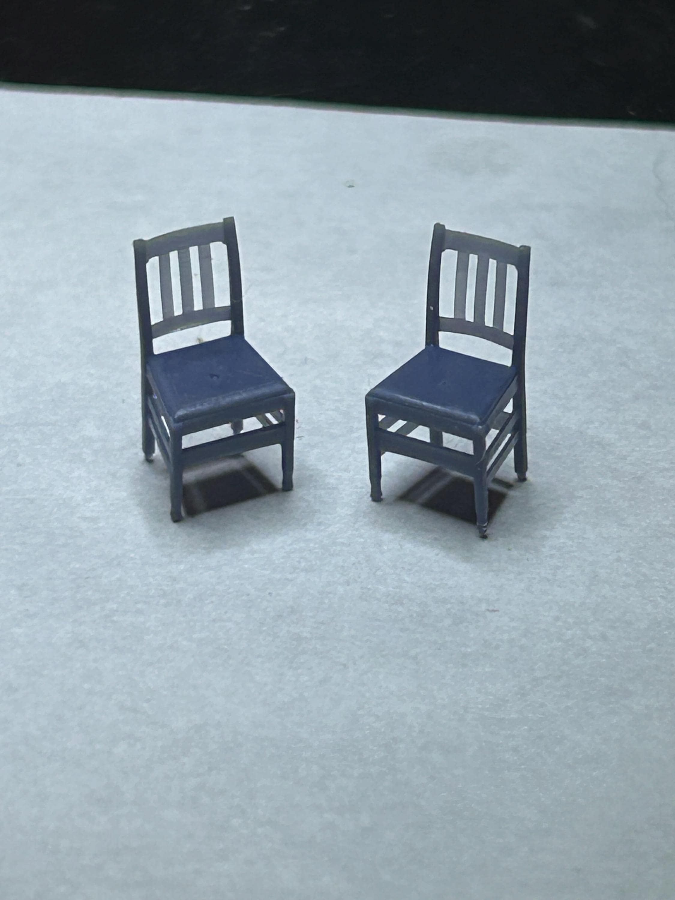 3D Resin Printed HO Scale 1:87 Mission Style Dining Chairs, Gray Resin ...