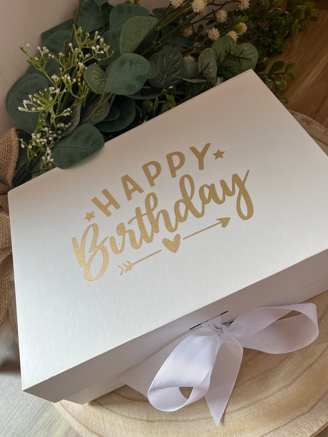 Luxury Happy Birthday Gift Box With Ribbon | Personalised Keepsake Box ...