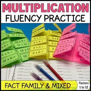Multiplication Facts Fluency Practice | Fact Families & Times Tables ...