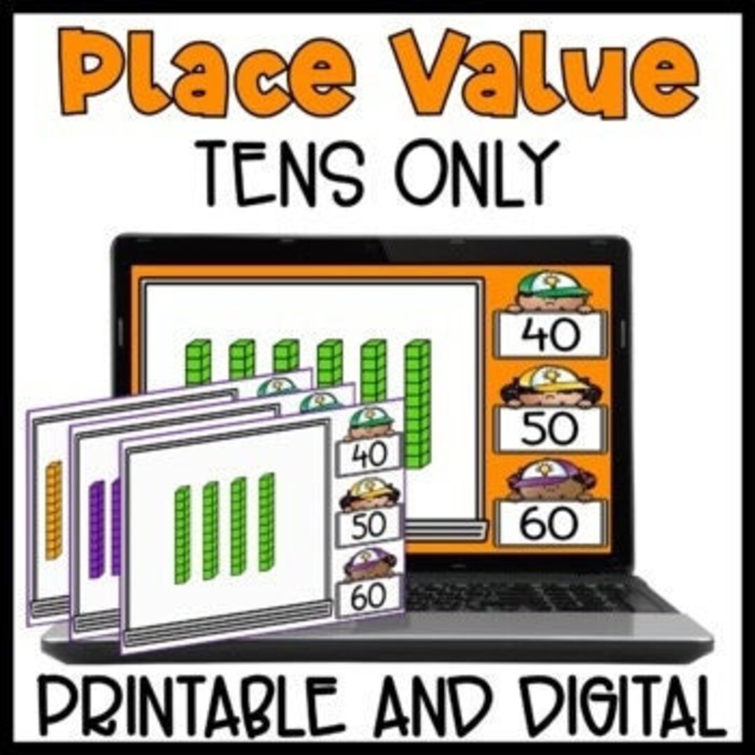 Place Value Tens Task Cards - Base 10 Blocks - Skip Count by 10s - Etsy