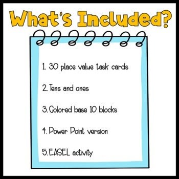 Place Value Tens Ones Task Cards - Represent Numbers to 100 Base 10 ...