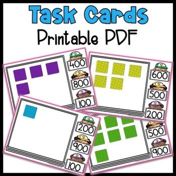 Place Value Task Cards - Hundreds Base 10 Blocks - Count by 100s - Etsy