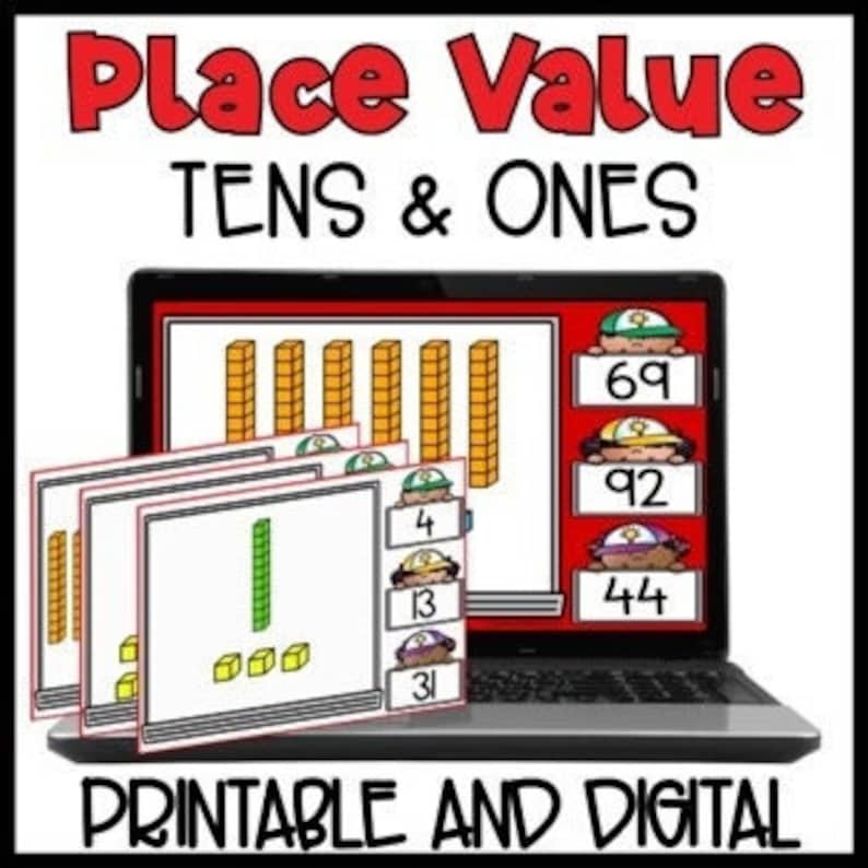 Place Value Tens Ones Task Cards - Represent Numbers to 100 Base 10 ...