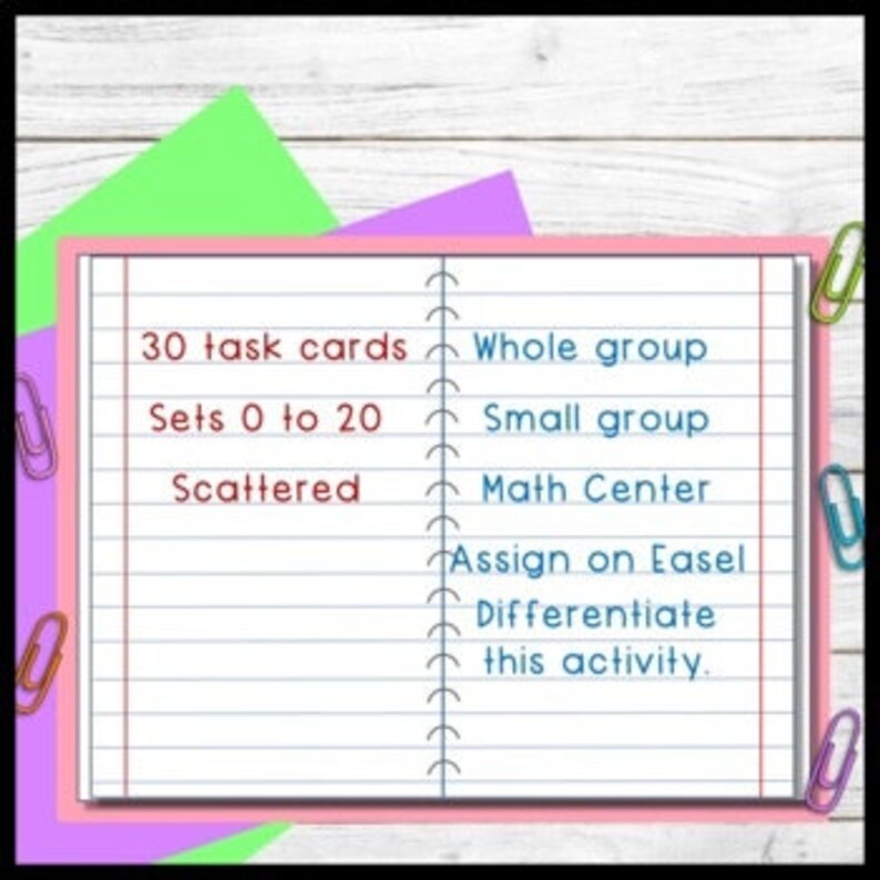 Counting Objects to 20 Task Cards Scattered Configuration - Etsy