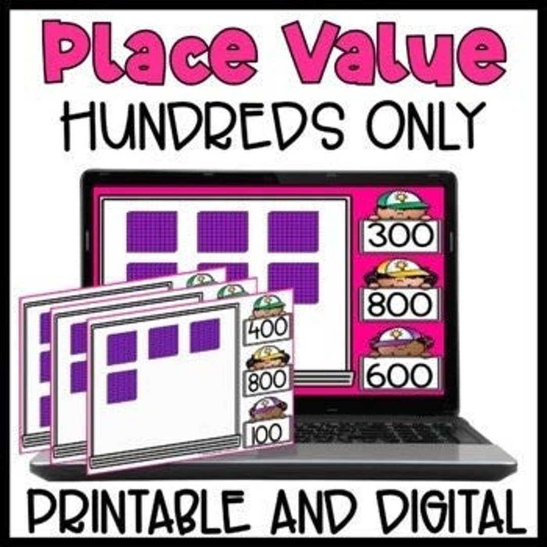 Place Value Task Cards - Hundreds Base 10 Blocks - Count by 100s - Etsy