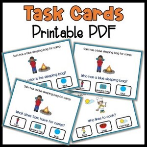 WH Questions Task Cards With Visuals - Sentence Comprehension Special ...