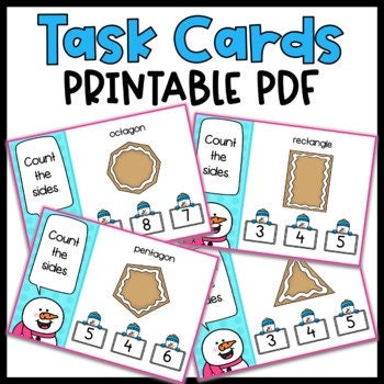 2D Shapes Task Cards | Name the Shape | Count the Sides | Attributes of ...