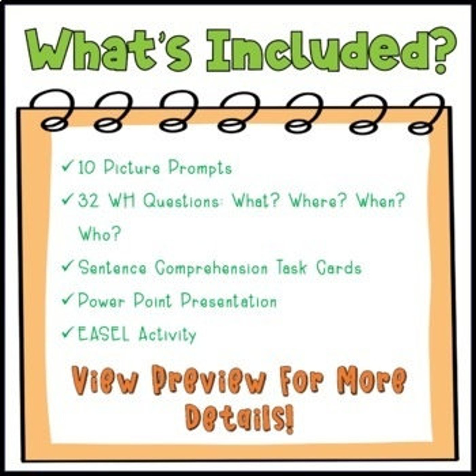 WH Questions Task Cards Sentence Comprehension With Pictures Visual ...