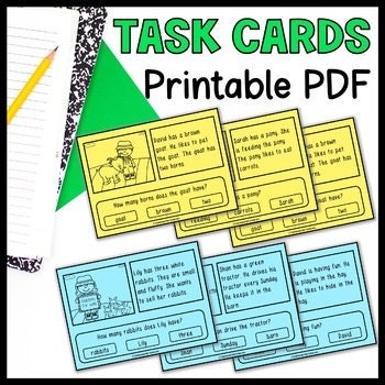 Short Stories WH Questions Task Cards Reading Comprehension Passages - Etsy