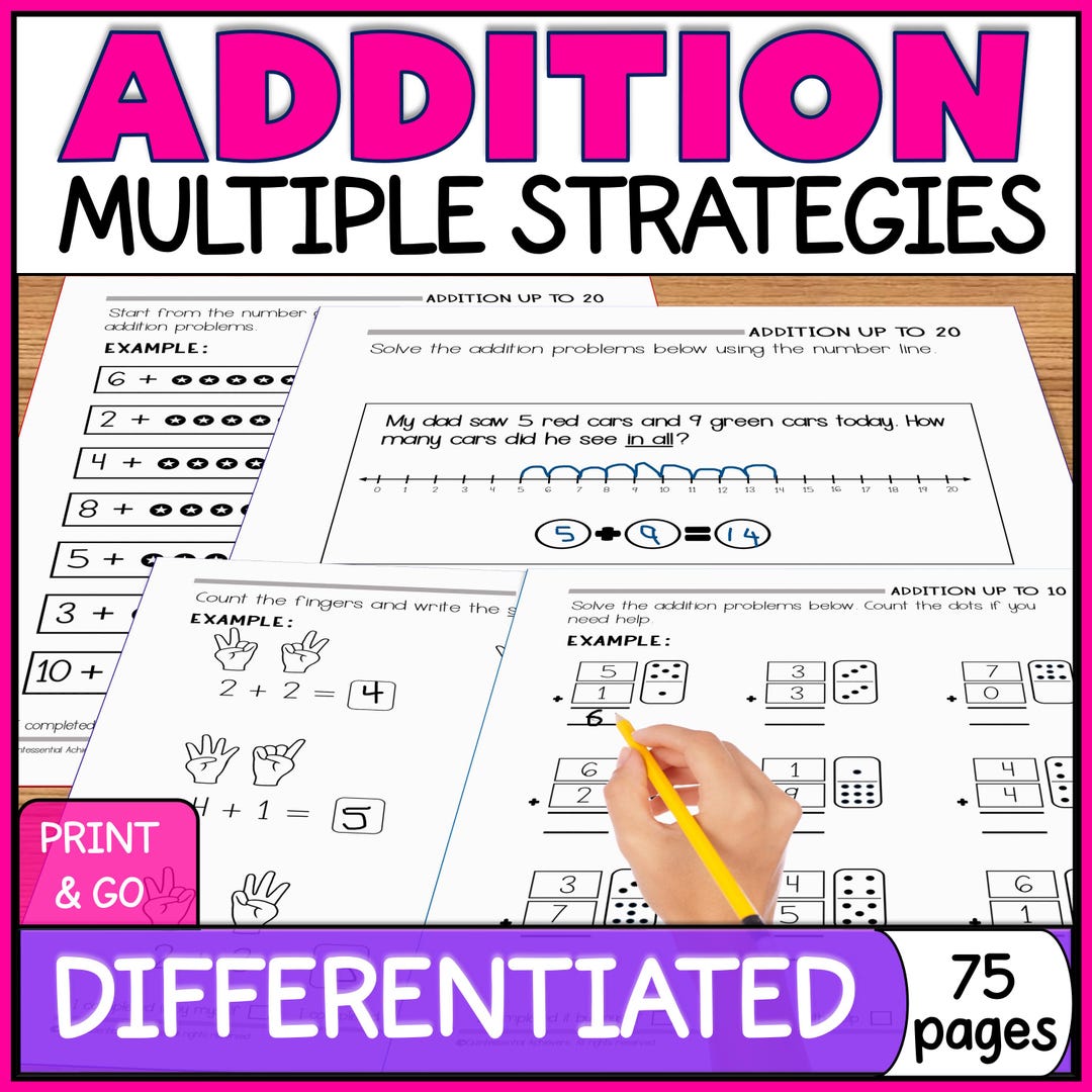 Simple Picture Addition Worksheets | Differentiated Adding Sums to 5 ...