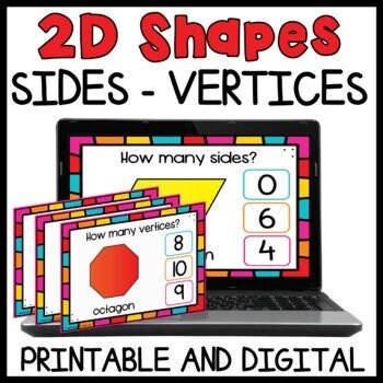 2D Shapes Sides and Vertices Task Cards Two Dimensional Shapes ...