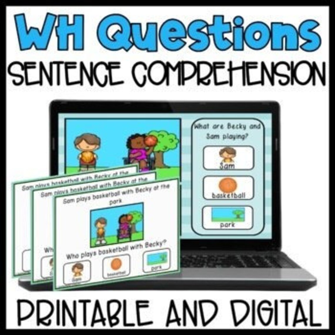 WH Questions With Pictures Task Cards - Sentence Reading Comprehension ...