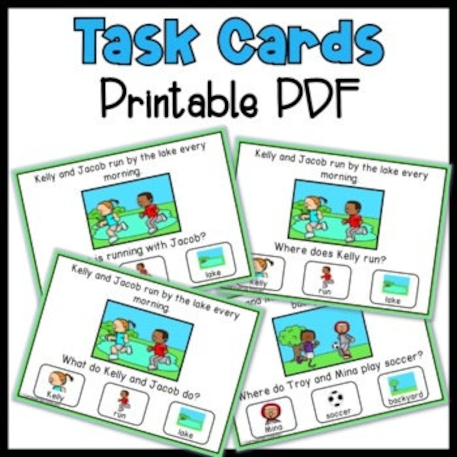 WH Questions With Pictures Task Cards - Sentence Reading Comprehension ...