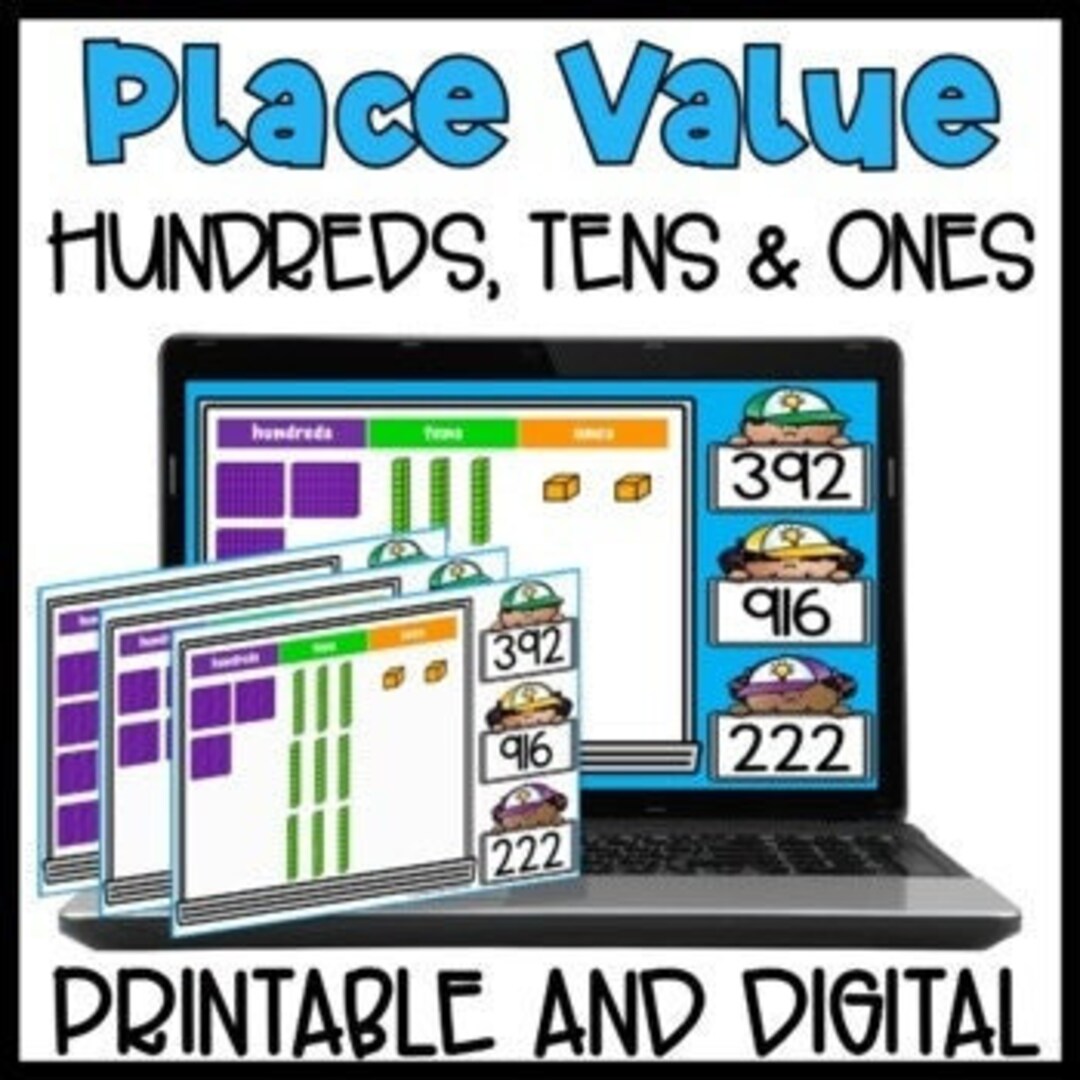 Place Value Hundreds Tens Ones Task Cards - Base 10 Blocks Activities ...