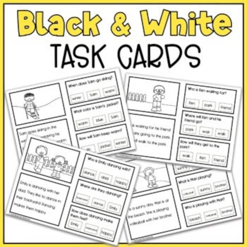 WH Questions Short Reading Comprehension Passages Task Cards 3 - Etsy