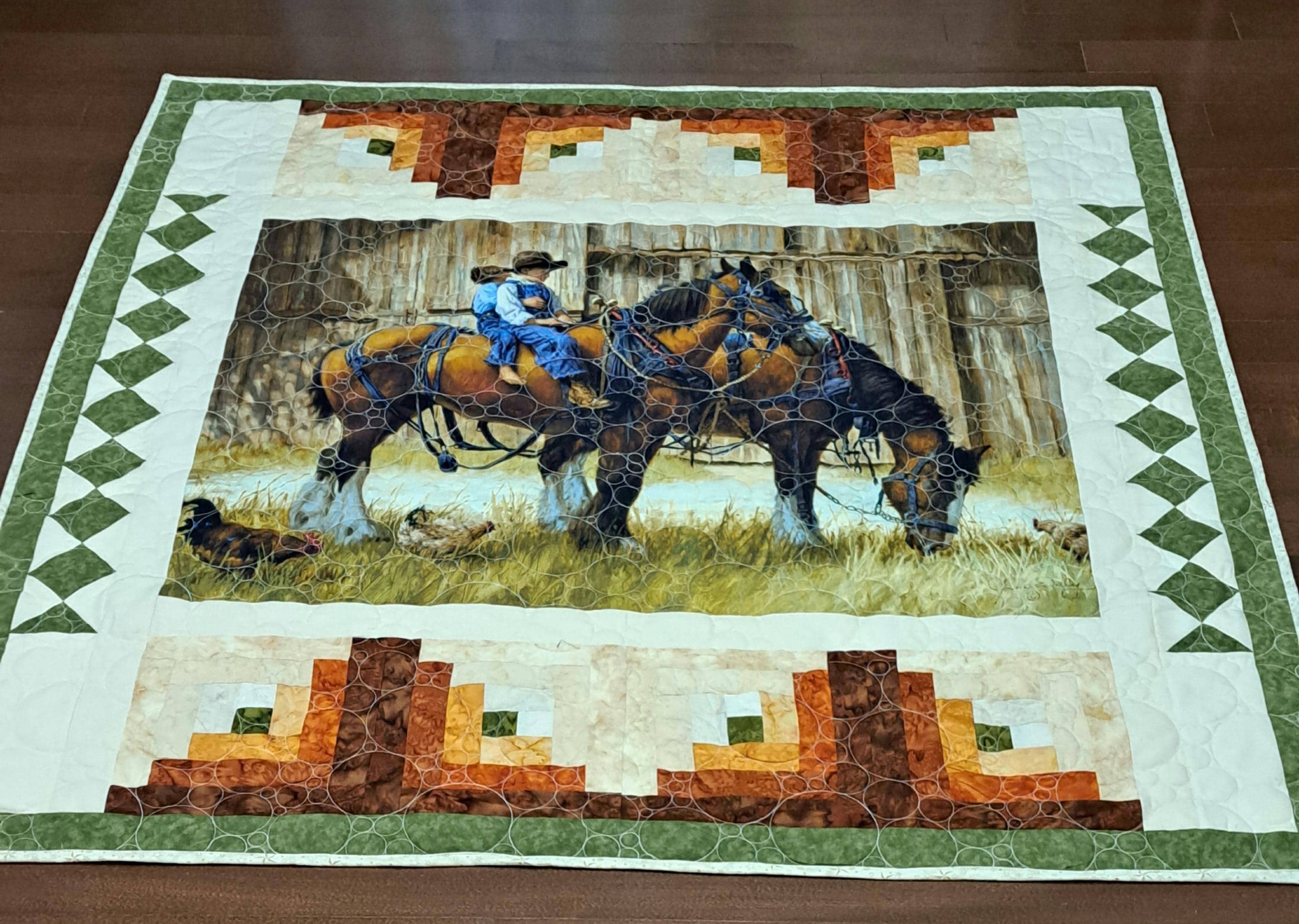 Cowboy Quilt in Fall Colors Panel by Jim Daly - Etsy