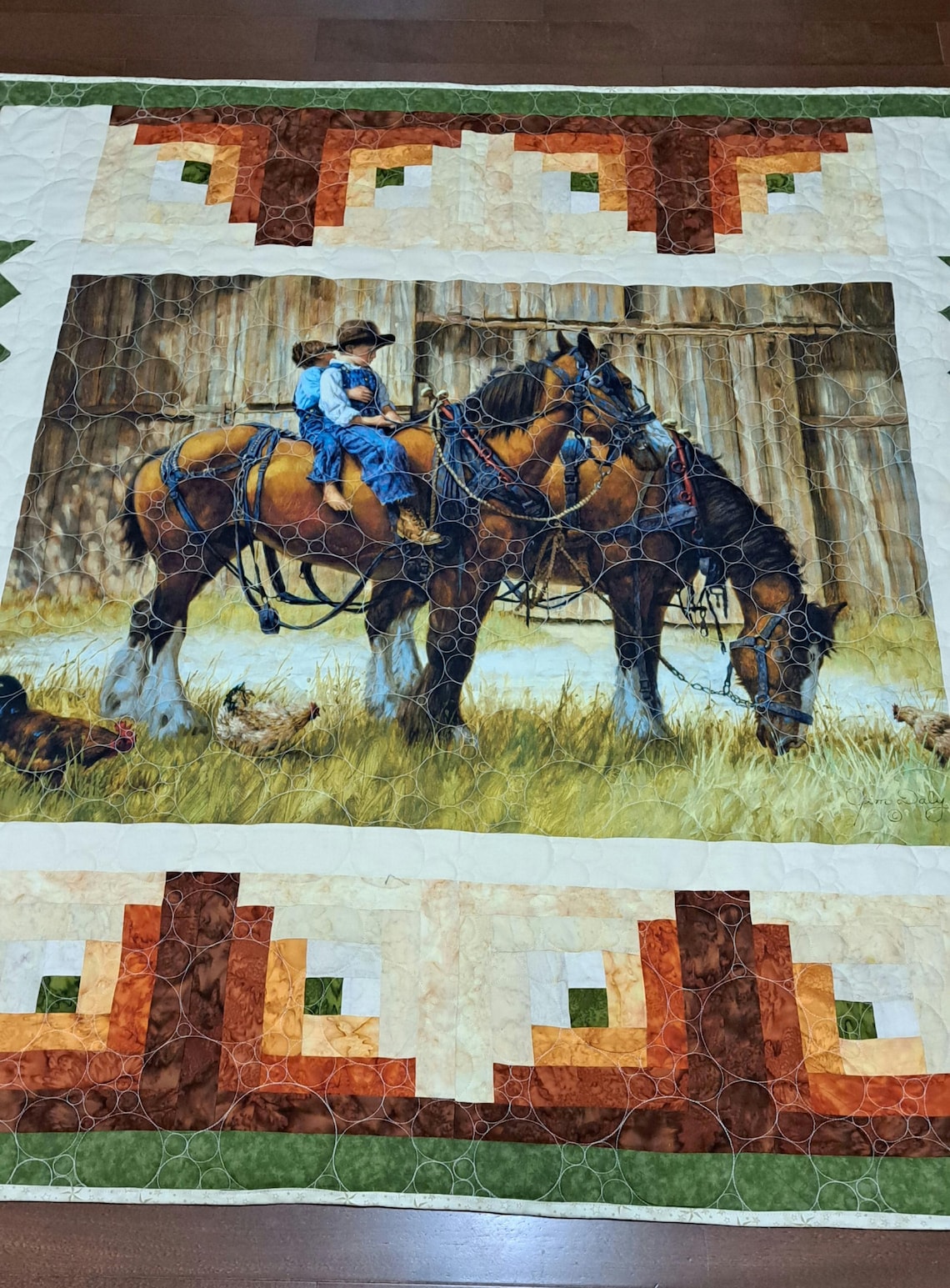 Cowboy Quilt in Fall Colors Panel by Jim Daly - Etsy