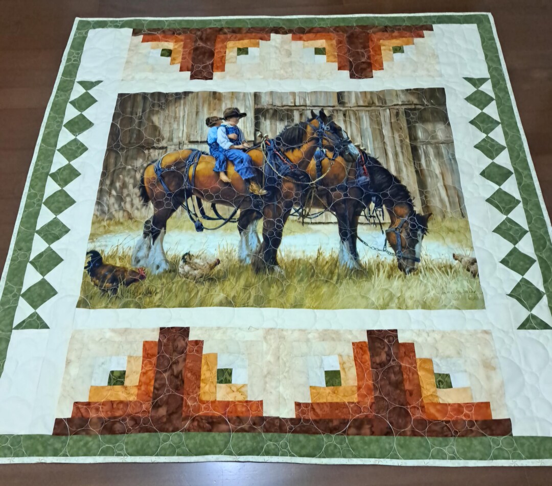 Cowboy Quilt in Fall Colors Panel by Jim Daly - Etsy