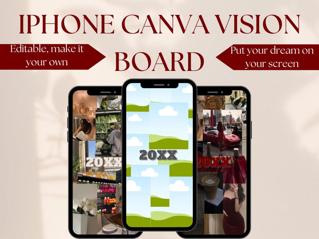 IPhone Wallpaper Canva Template | Vision Board | Mood Board | iPhone ...