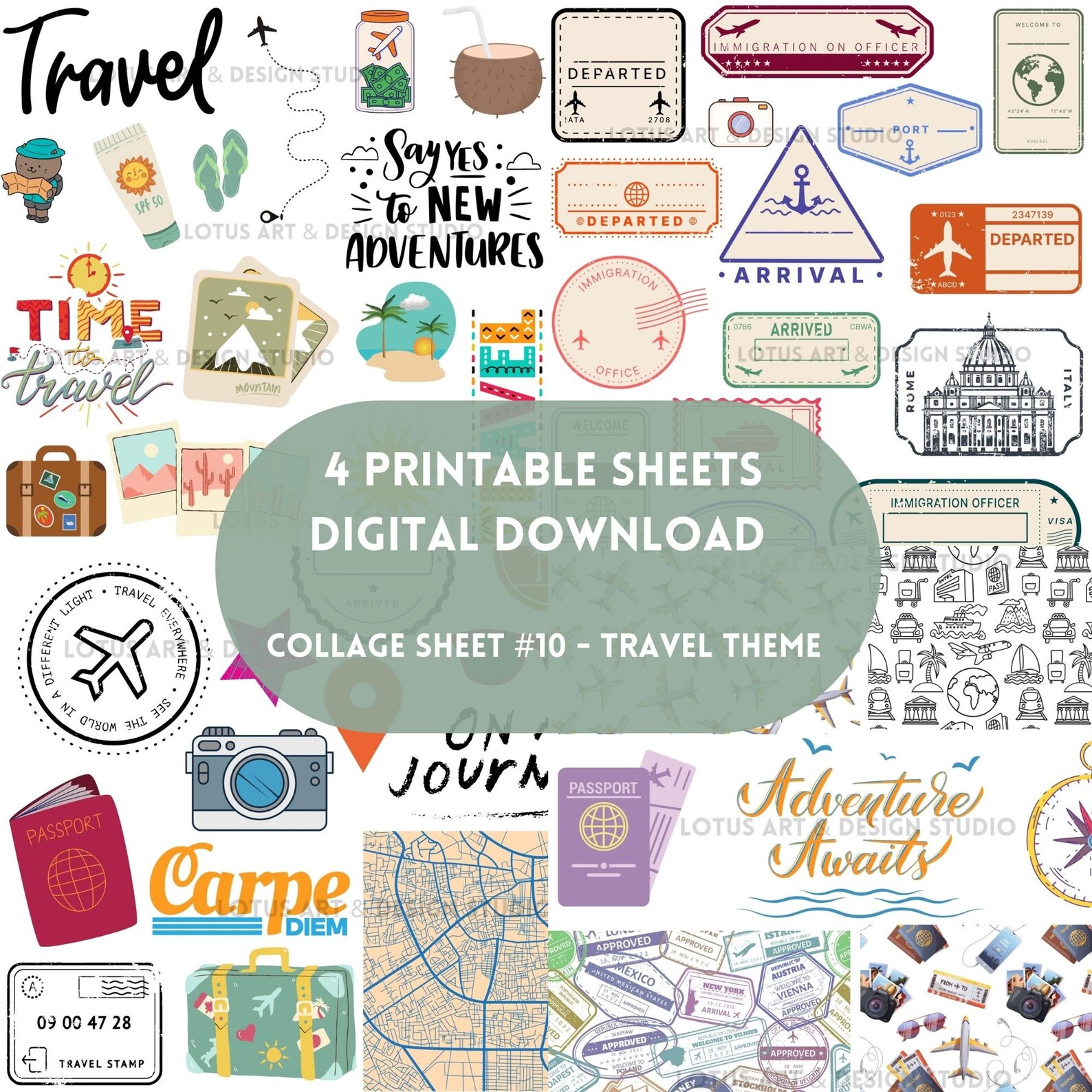 Printable Collage Sheets Digital Download for Mixed Media, Junk ...