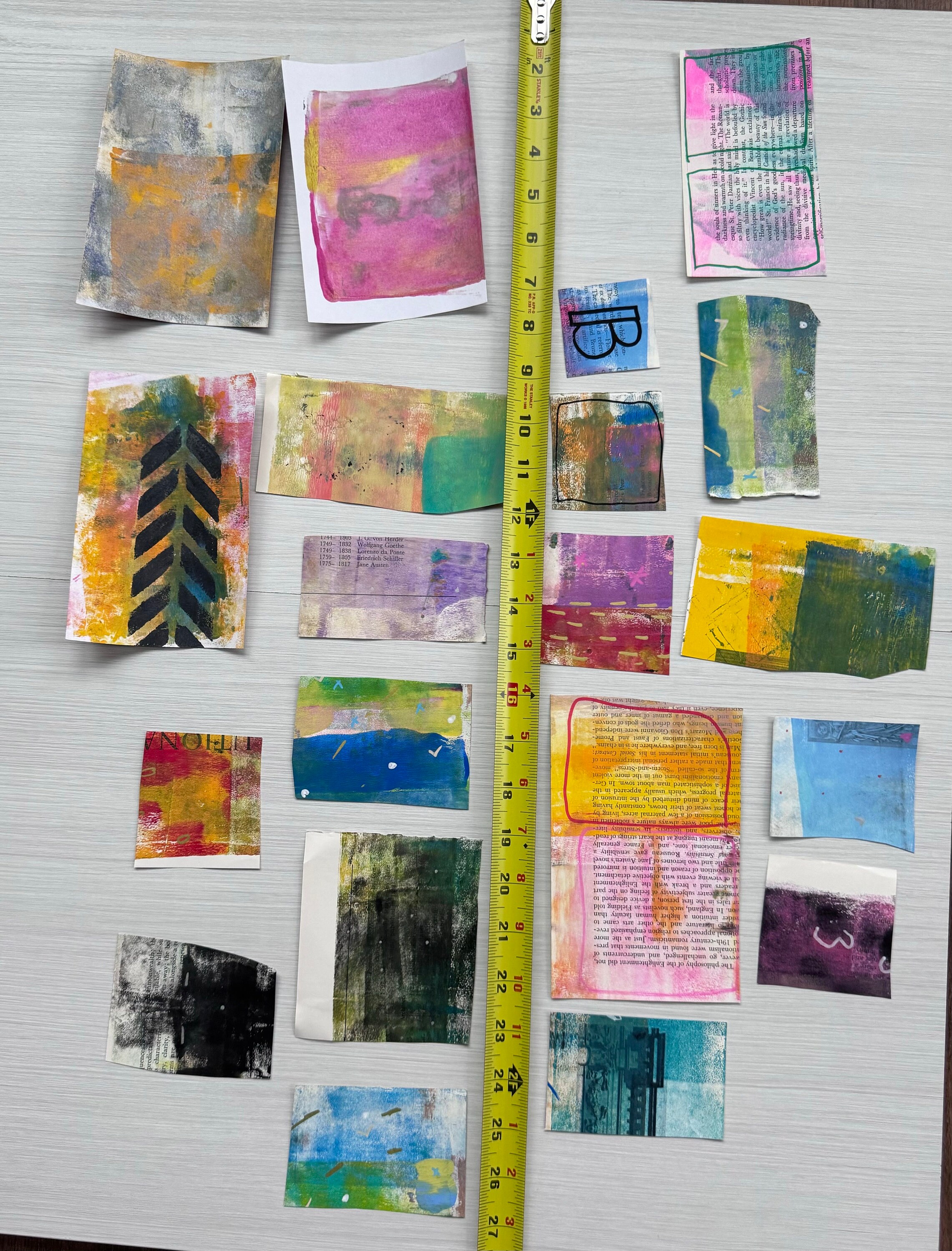 Mystery Bundle 20 Piece Set Hand Painted Papers, Collage Pack, Ephemera ...
