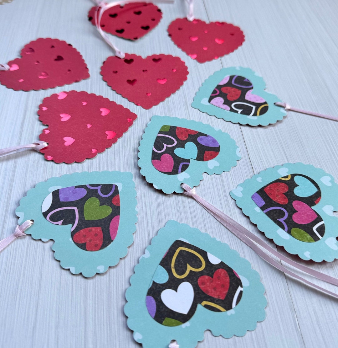 Scalloped Heart Gift Tags, Valentine's Day Gift Tags, Galentine's Day ...