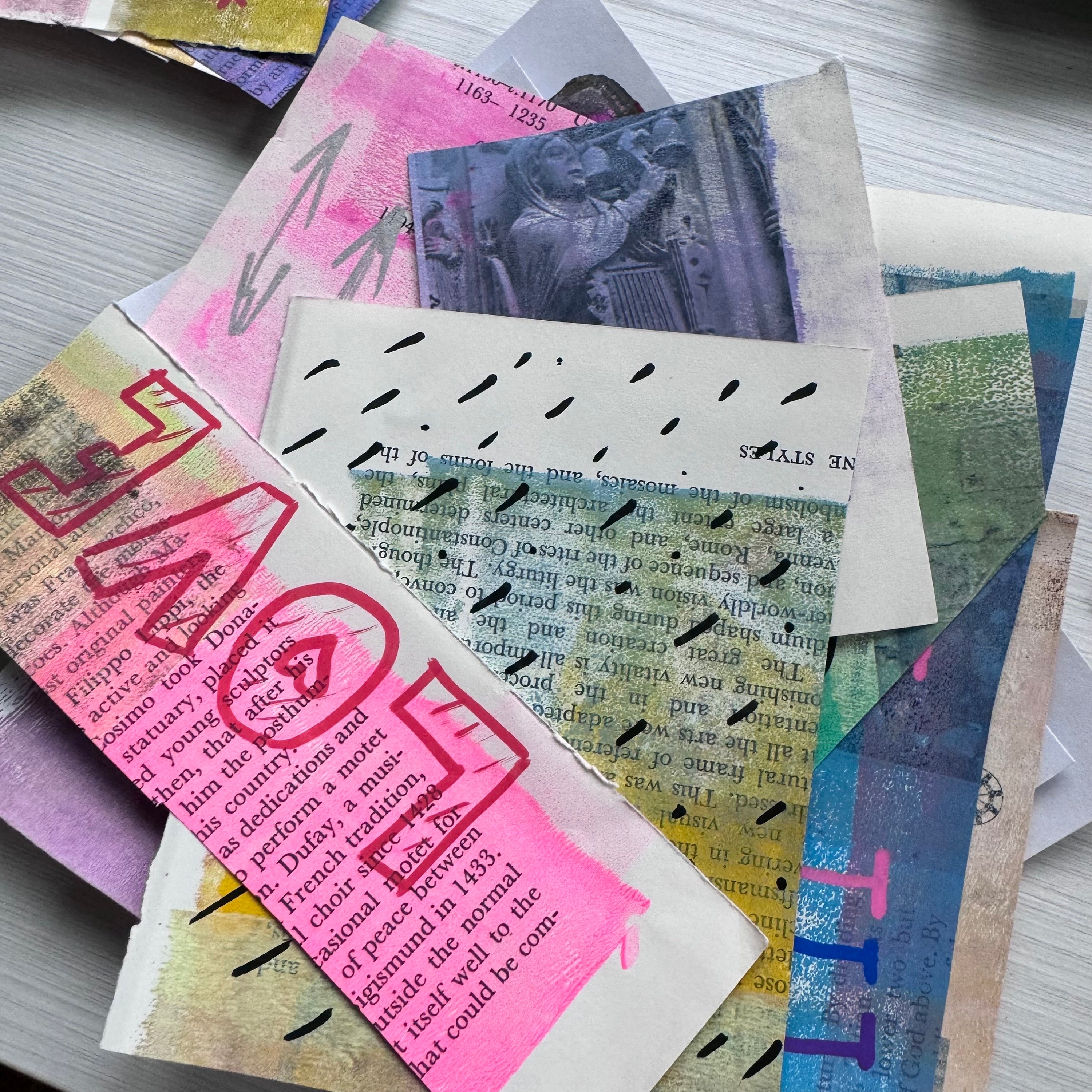 Mystery Bundle 20 Piece Set Hand Painted Papers, Collage Pack, Ephemera ...