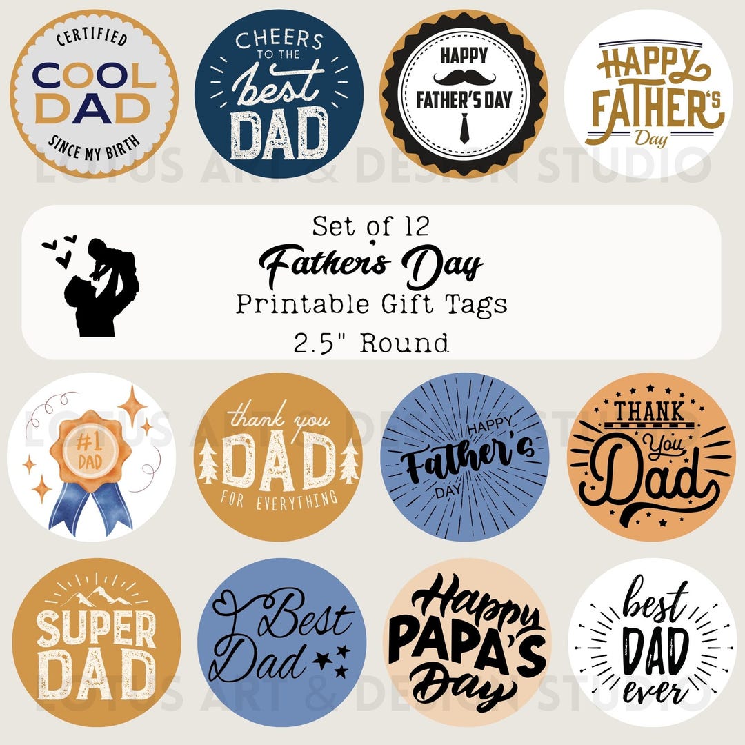 Father's Day Gift Tags, Gift Tags for Father's Day, Printable Father's ...