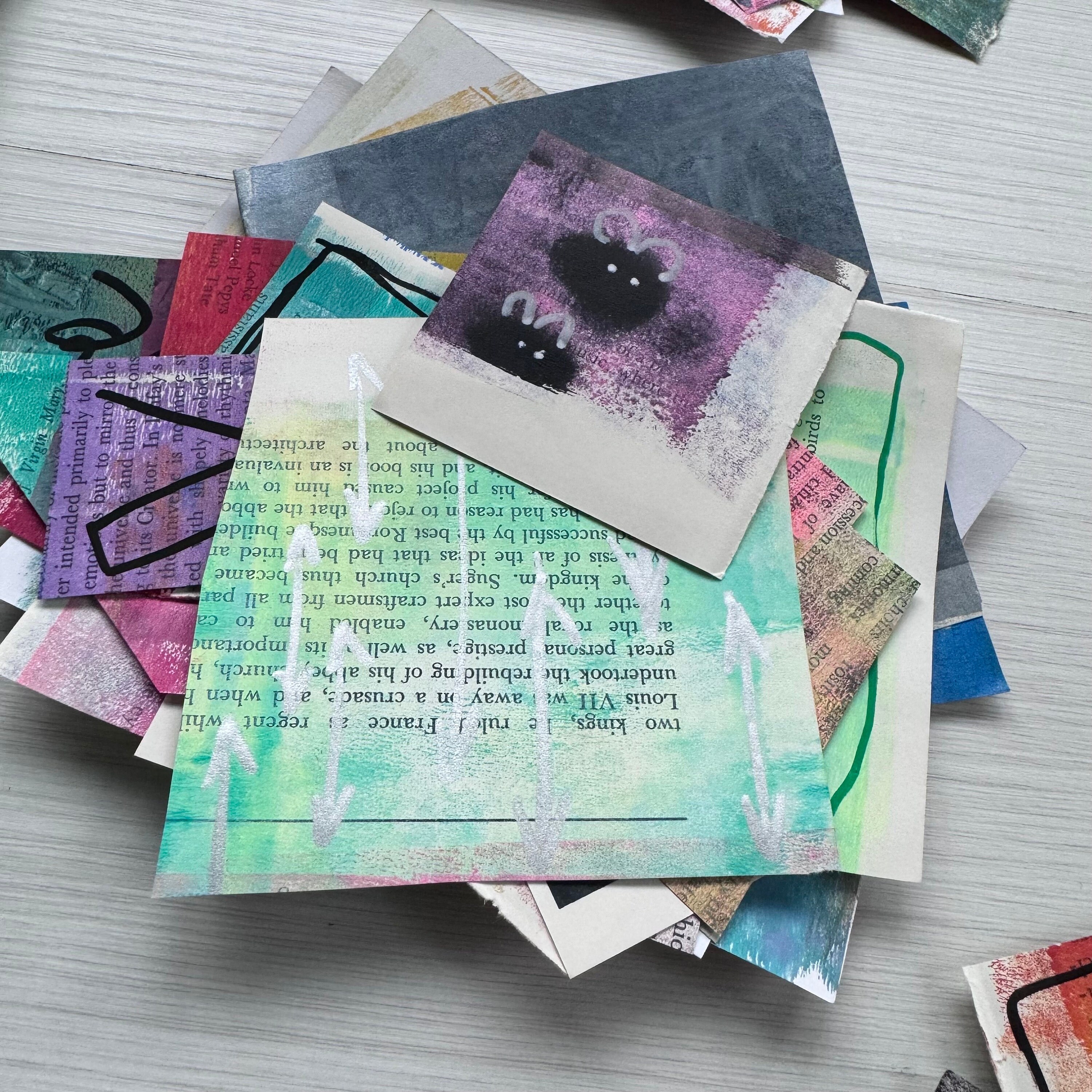 Mystery Bundle 20 Piece Set Hand Painted Papers, Collage Pack, Ephemera ...