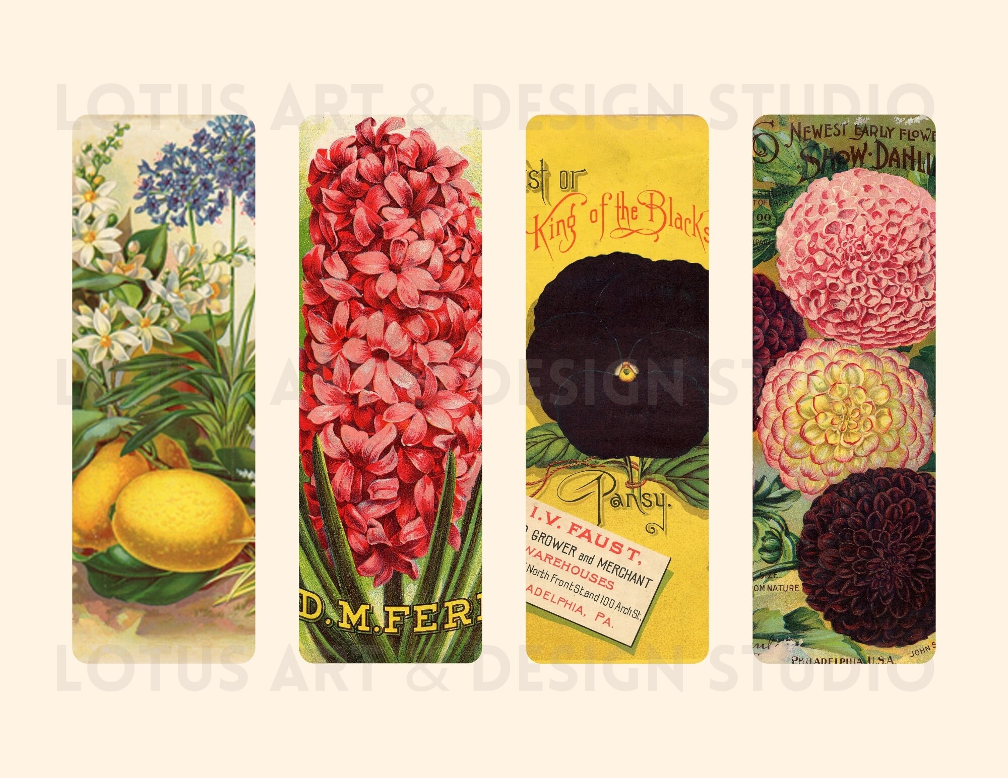 Printable Bookmarks Vintage Seed Catalog 1880's to 1900's Digital ...