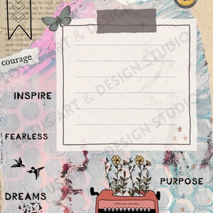 Printable Journal Pages Digital Download Paper Set for Journaling, Junk ...