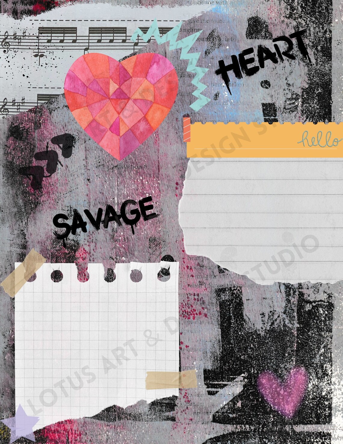 Printable Journal Pages Digital Download Paper Set for Journaling, Junk ...
