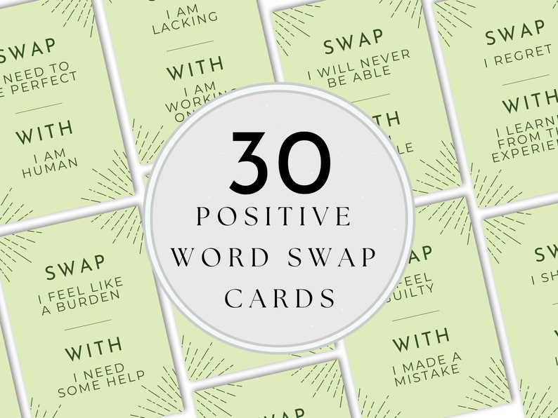 Positive Mindset Cards Printable Digital Cards, Edit in Canva, Mental ...