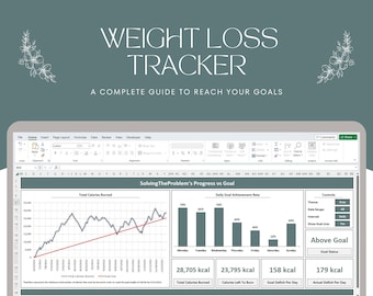 Weight Loss Tracker and Fitness Template, User Friendly Excel Planner ...