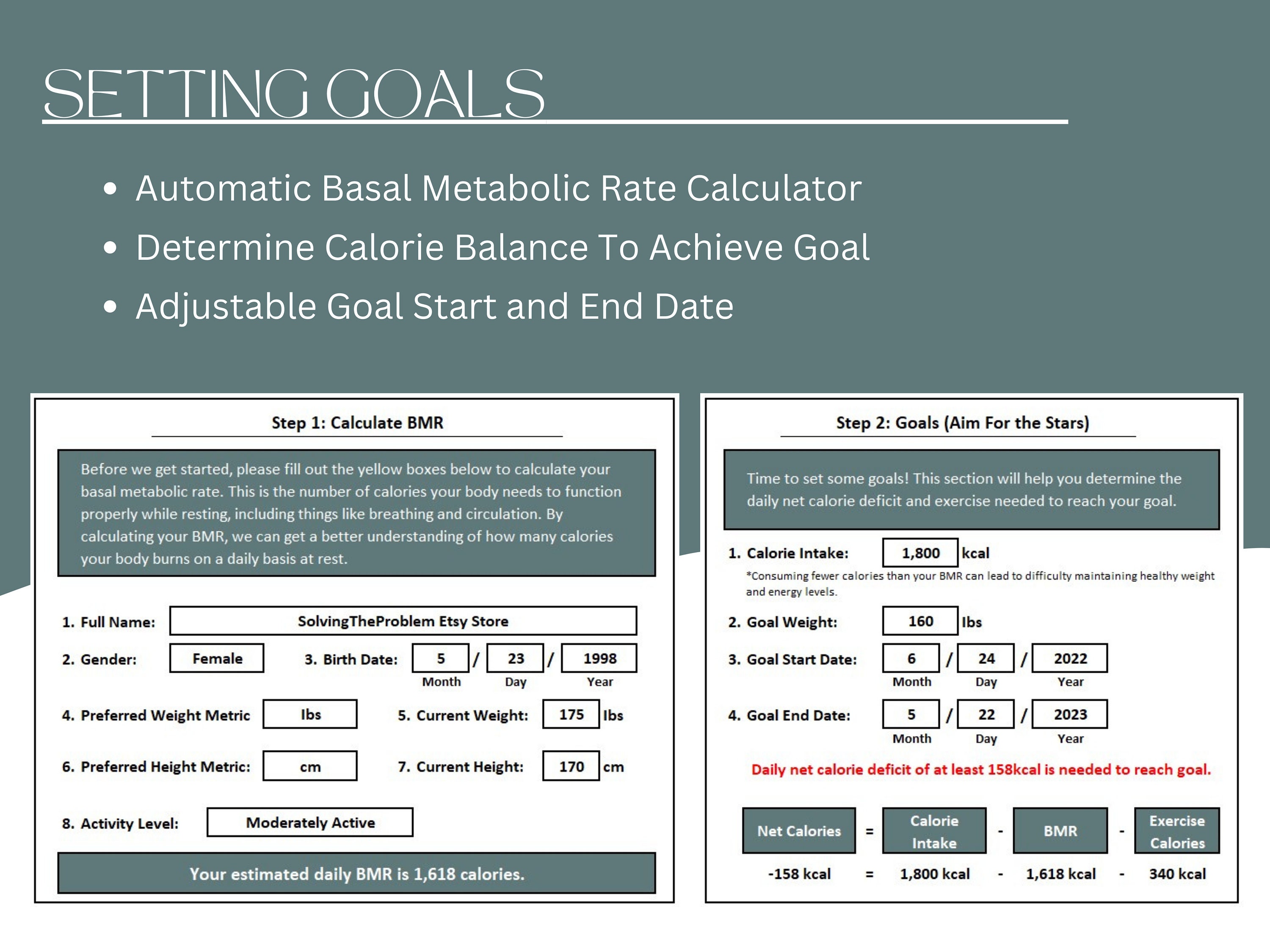 Gray Weight Loss Tracker and Fitness Template, User Friendly Excel ...
