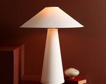 Linen Table Lamp / Small Floor Lamp / Cylindrical Lamp / - Etsy